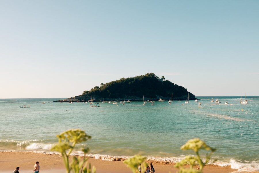 La Concha beach with Isla Santa Clara in the background, San Sebastián