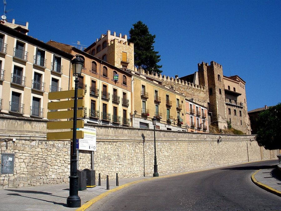 Segovia old town stone street