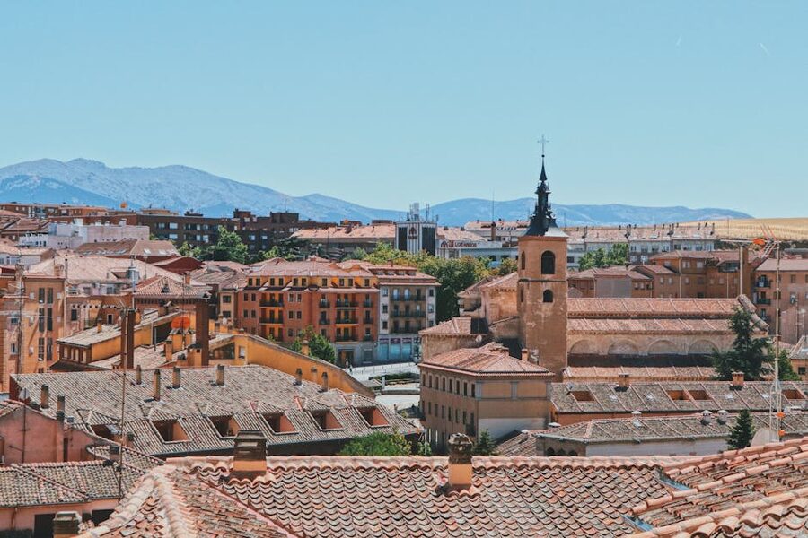 Segovia rooftops over old town