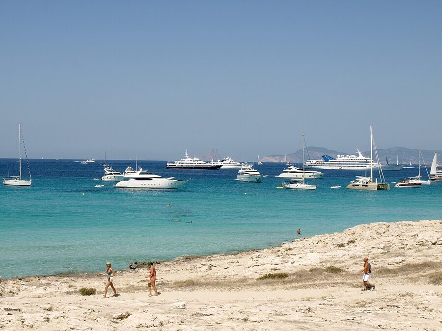 Platja de Ses Illetes Formentera with white sand and turquoise water