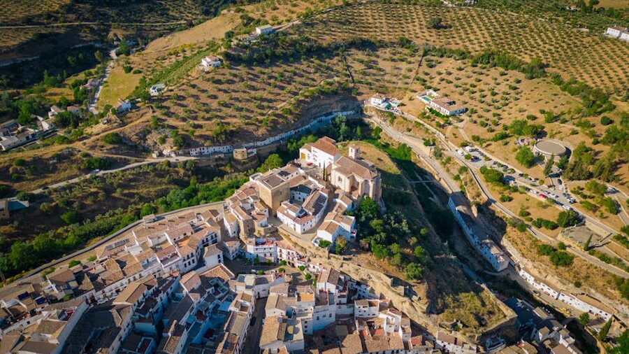 Setenil de las Bodegas aerial view Andalusia