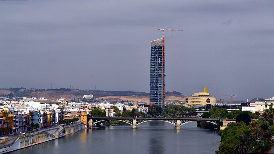 Guadalquivir river and the Triana bridge in Seville
