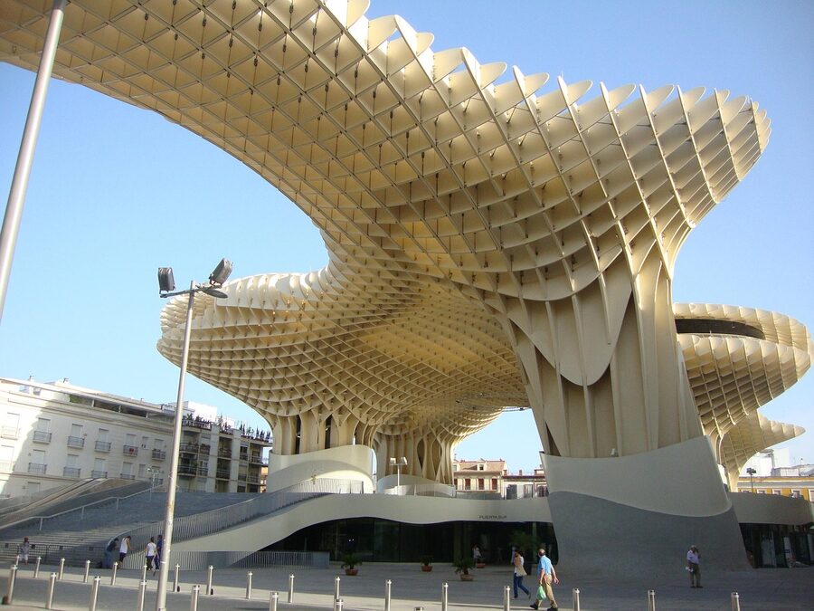 Metropol Parasol Las Setas Seville architectural detail from below