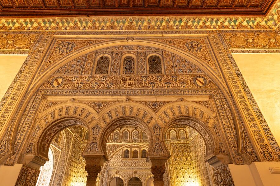 Real Alcazar Seville Moorish interior architectural detail
