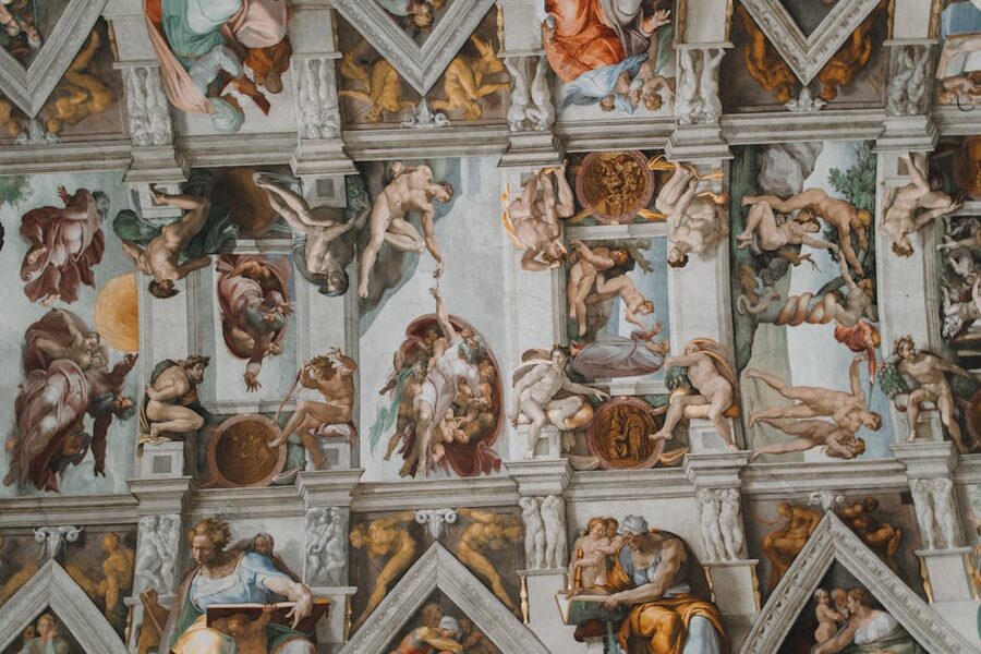 Sistine Chapel ceiling fresco detail Michelangelo Vatican