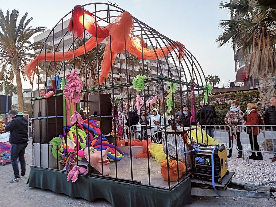 Carnival floats at Sitges 2022 along the seafront