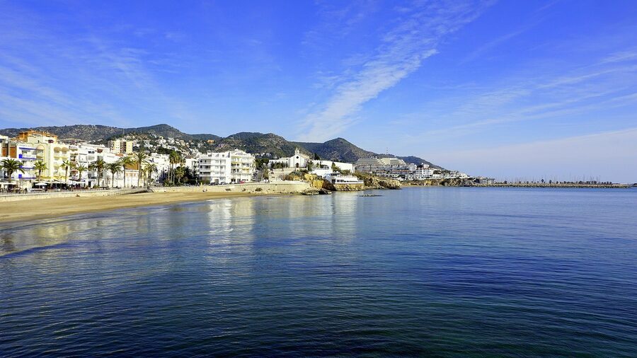Sandy Sitges beach on the Costa Daurada