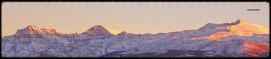 North faces of Alcazaba Mulhacen and Veleta peaks Sierra Nevada national park