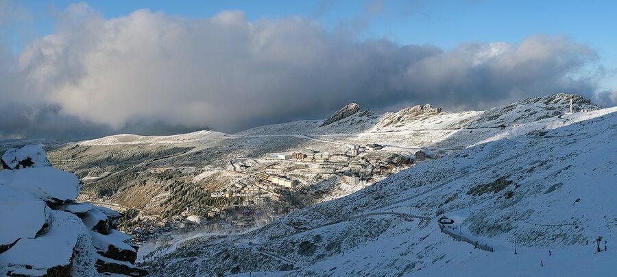 Pradollano ski resort panorama Sierra Nevada Spain