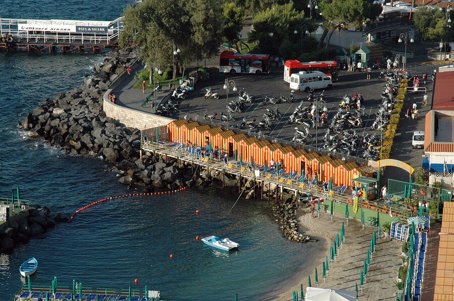 View from Villa Comunale toward Marina Piccola in Sorrento