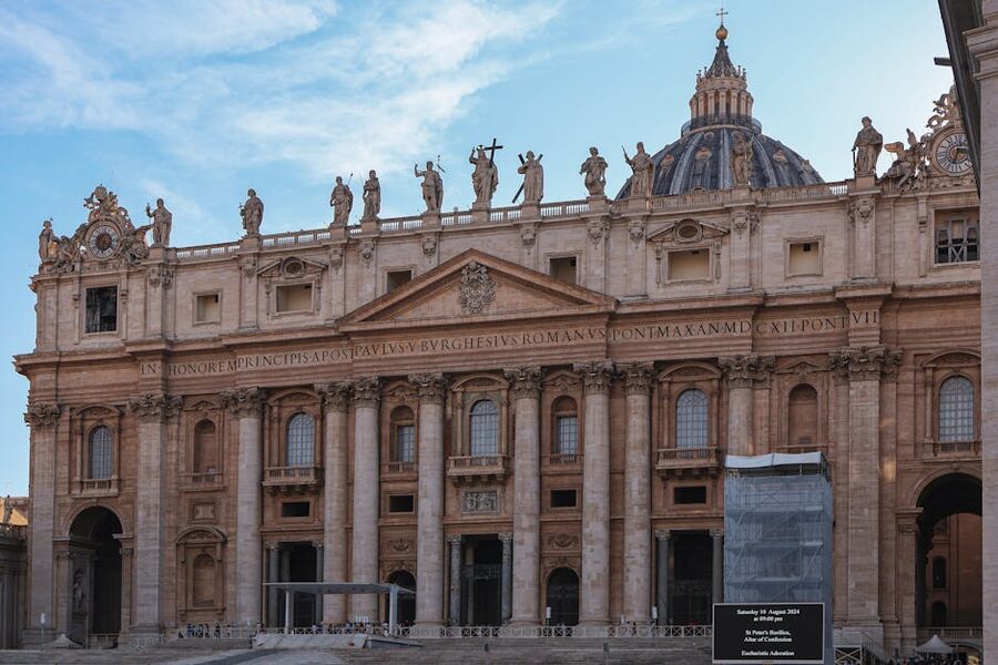 St Peters Basilica facade Vatican City Rome daylight