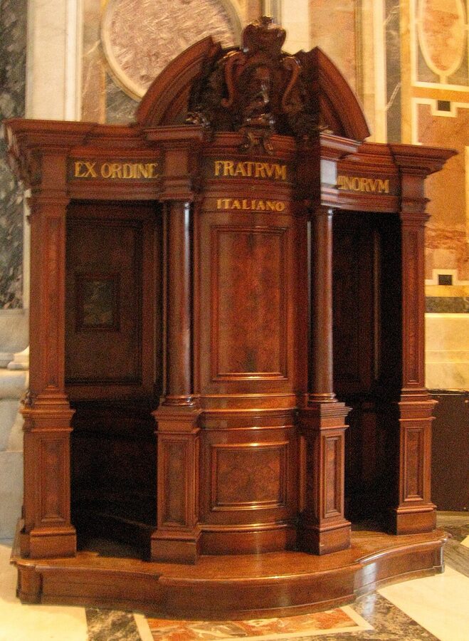 Confessional inside St. Peter's Basilica Vatican