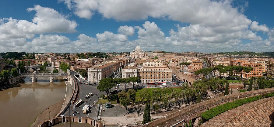 St. Peter's Basilica panorama from Castel Sant'Angelo
