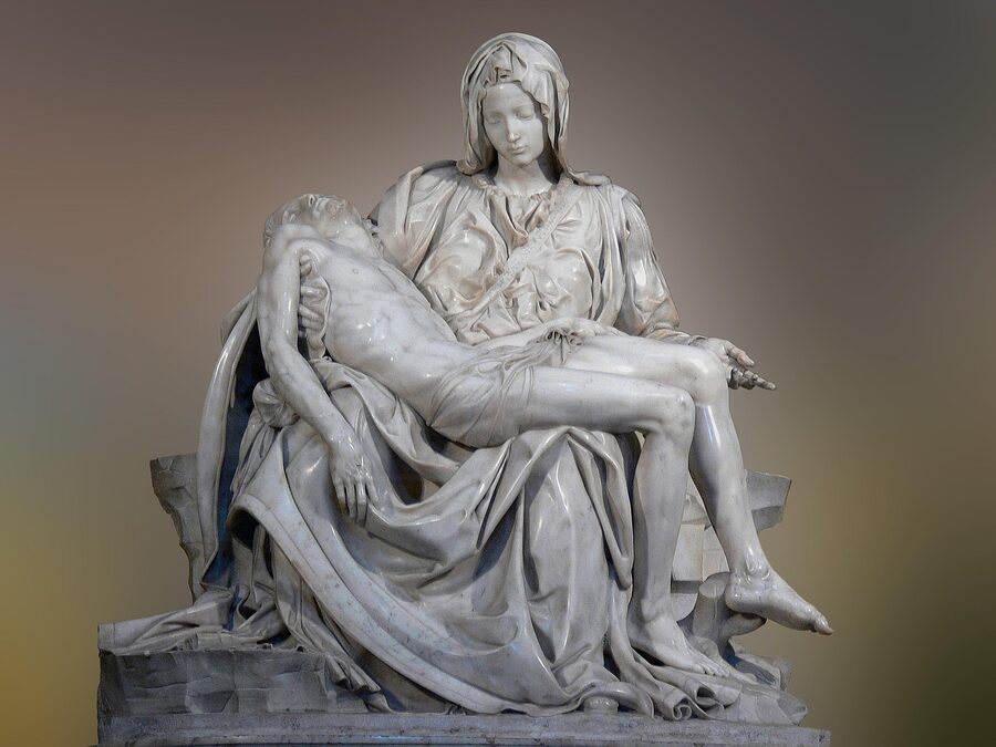 Michelangelo's Pieta sculpture in St. Peter's Basilica Rome