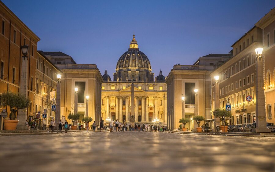 St. Peter's Basilica side view dome Vatican Rome