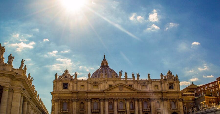 St. Peter's Basilica and square in daylight Vatican City