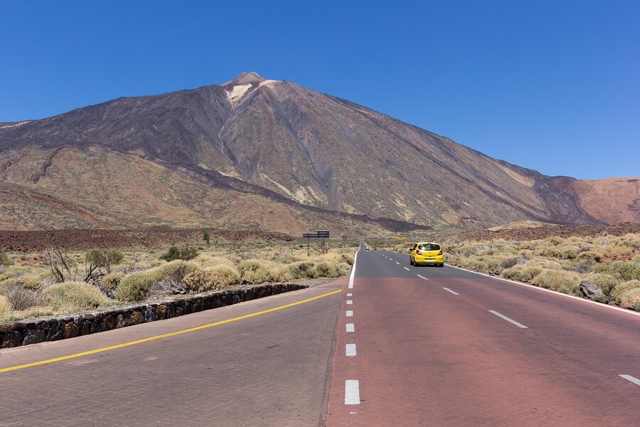 Lunar landscape Teide volcano view