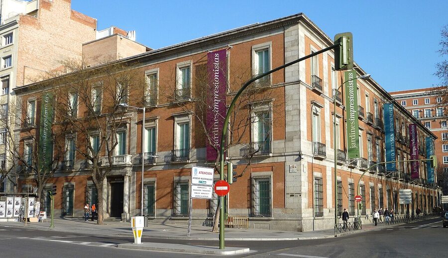 Exterior view of Villahermosa Palace, the building that houses the Thyssen-Bornemisza Museum in Madrid