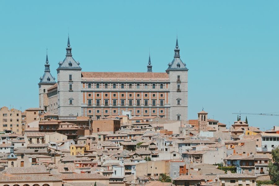 Alcazar of Toledo fortress on the hilltop