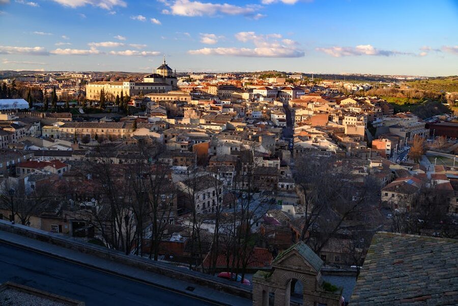 Toledo old town at twilight blue hour