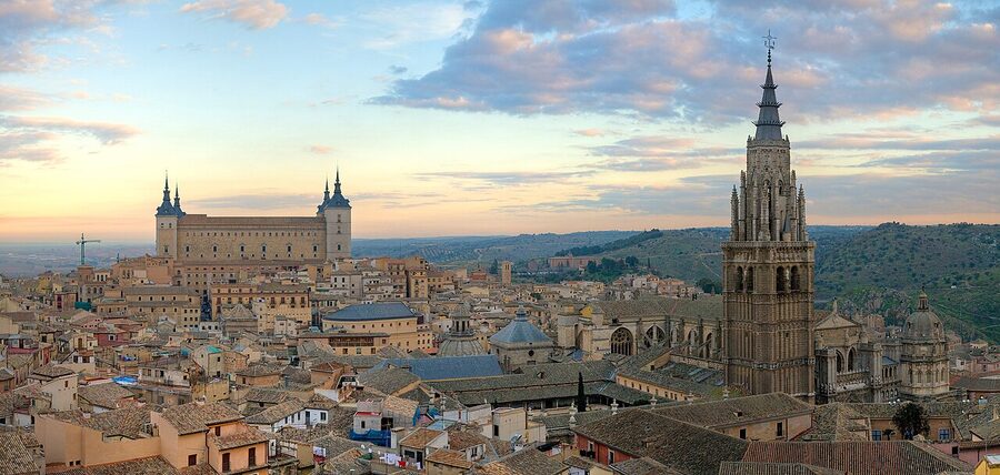Toledo skyline panorama at sunrise
