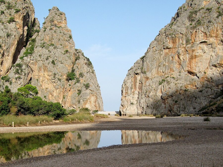 View into the Torrent de Pareis gorge in Mallorca