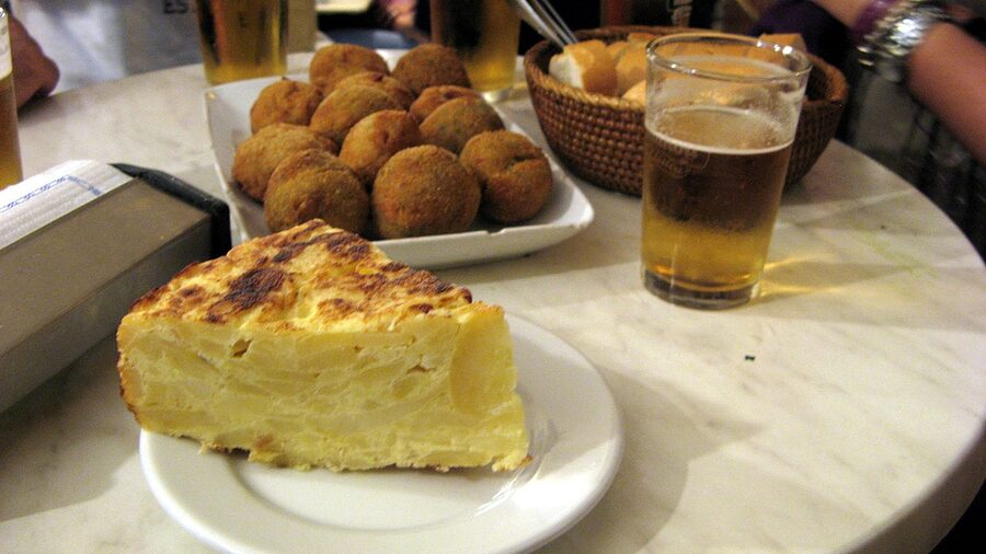Tortilla croquetas and a cana the classic Madrid tapas trio