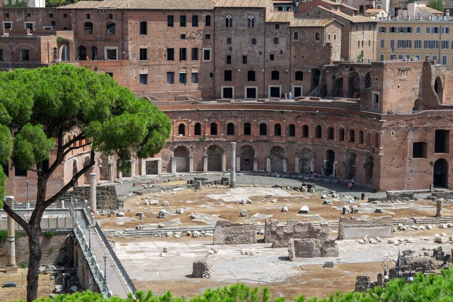 Trajan's Market ancient ruins Rome by day
