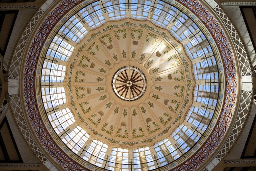 Mercado Central Valencia Art Nouveau dome ceiling