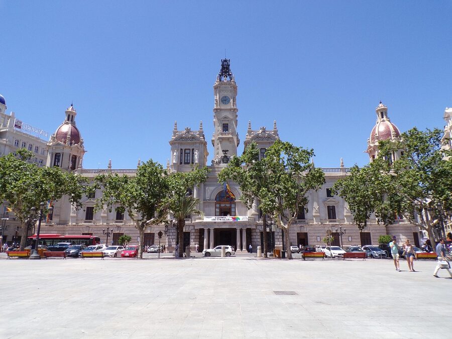 Valencia Ayuntamiento town hall and Plaza