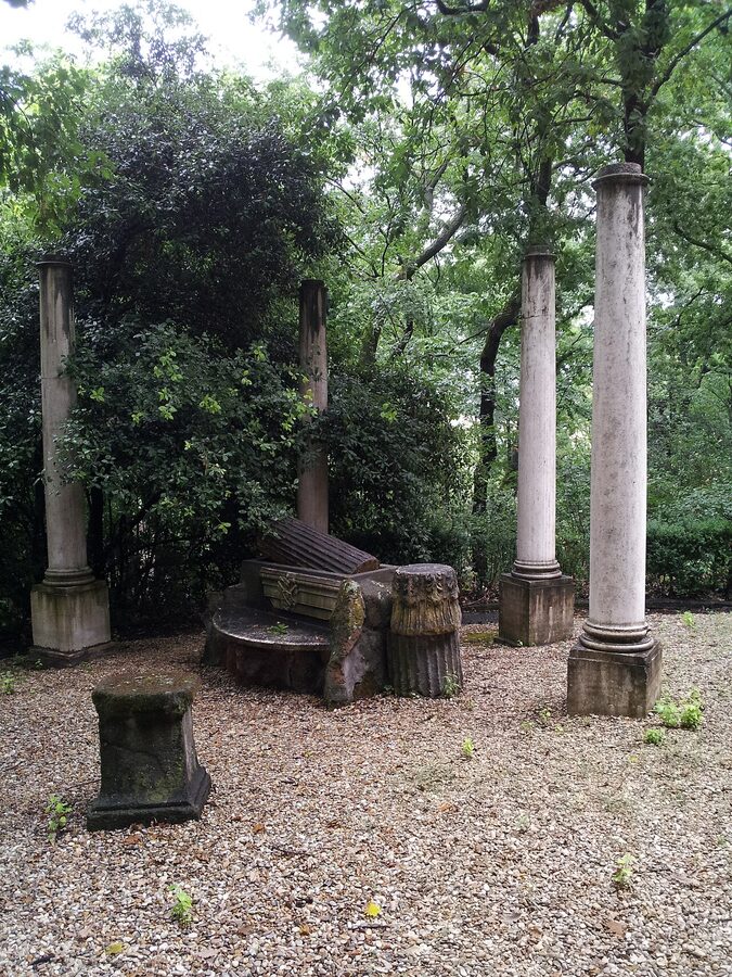 Replica ruins in Vatican Gardens English garden