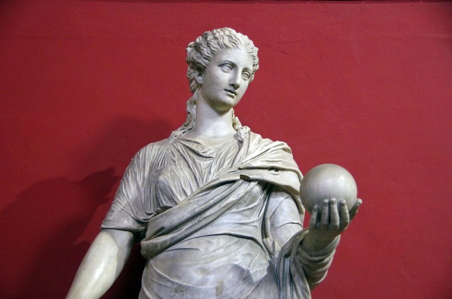 A marble sculpture of a woman in the Vatican Museums