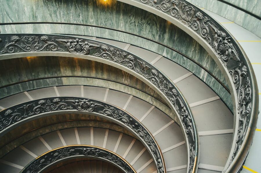 The Bramante spiral staircase at the Vatican Museums in Rome