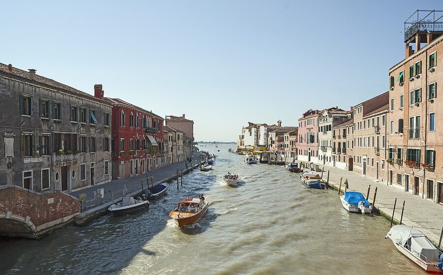 Cannaregio canal in Venice from the Ponte dei Tre Archi