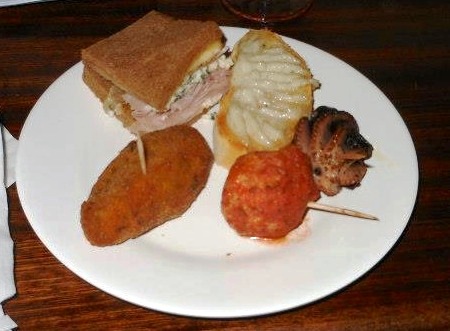 Assortment of cichetti bar food in Venice