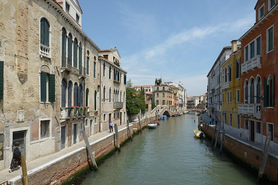 Dorsoduro Rio dei Carmini canal in Venice