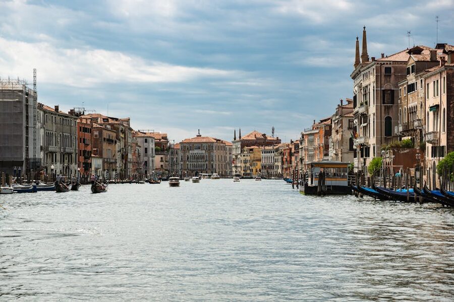 Venice Grand Canal with gondolas