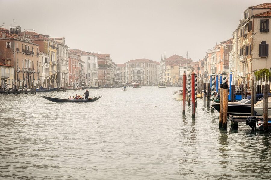 Venice historic center with brick buildings and a canal