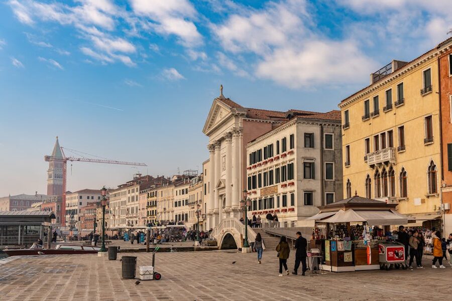 A historic Venice street with classic Venetian architecture