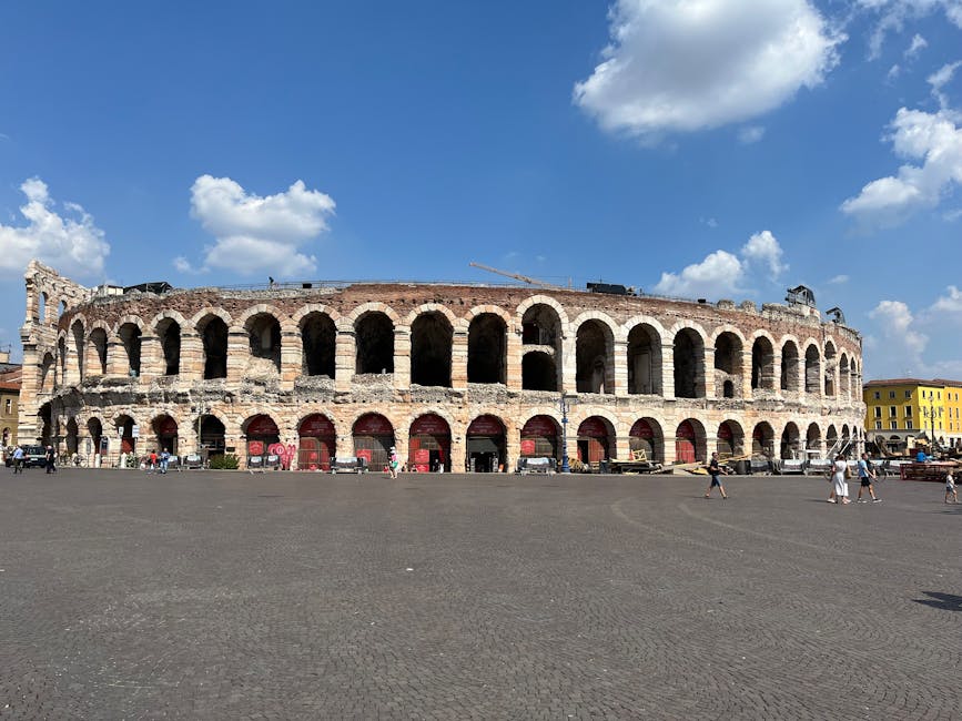 Verona Arena under clear blue skies