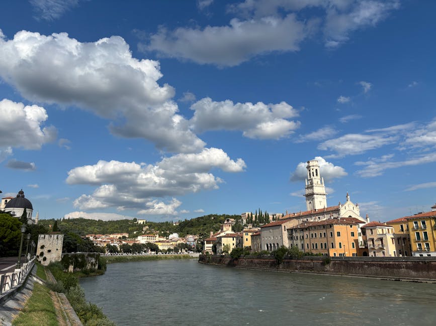 Verona historic architecture along the Adige River