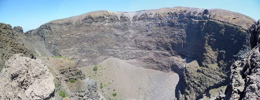 Mount Vesuvius crater seen from the rim path