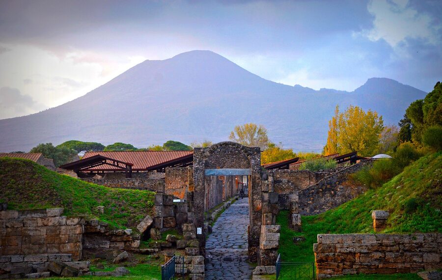 Mount Vesuvius seen from Pompeii