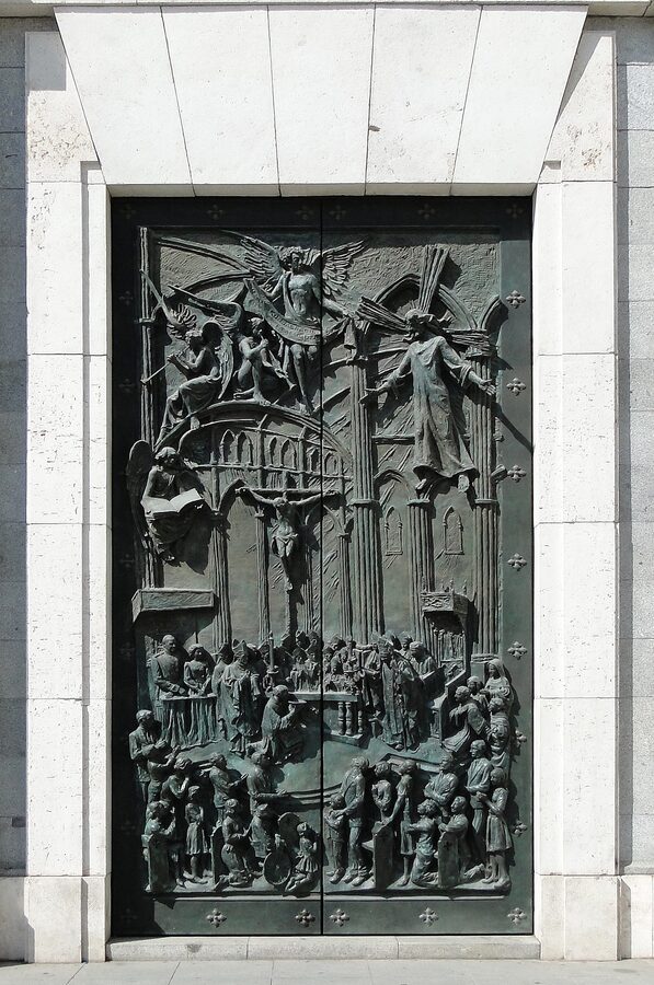 Main portal of the southeast facade of Almudena Cathedral