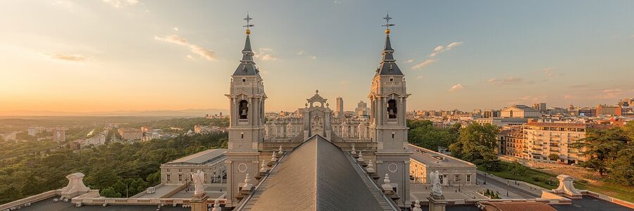 View from the dome of the Almudena Cathedral Madrid