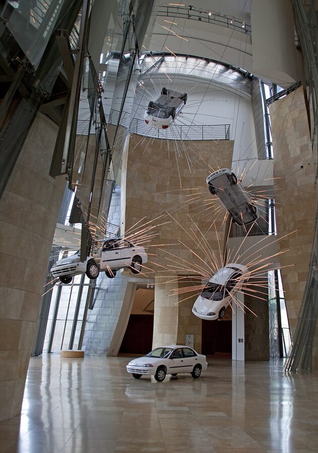 Guggenheim Bilbao atrium interior with skylight