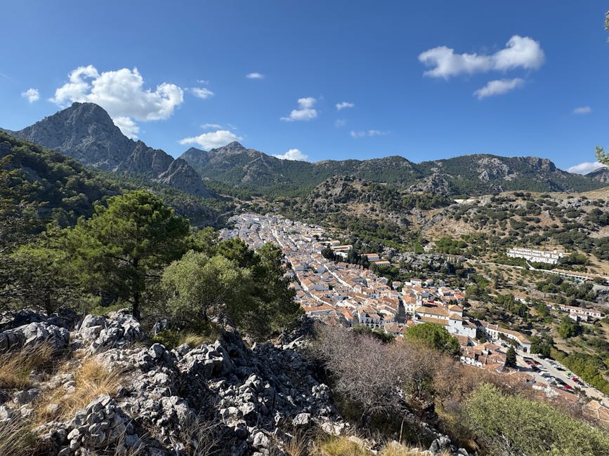 A whitewashed Andalusian village under a clear sky